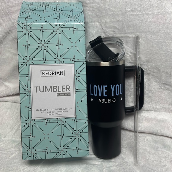 Kedrian | Dining | Bnib Kedrian Black Tumbler With Lid Straw Love You ...